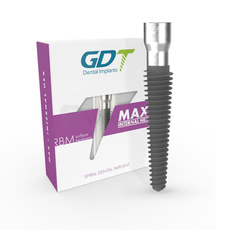 GDT Implants MAX Basal/Cortical Spiral Implant, Internal Hex – WholeDent