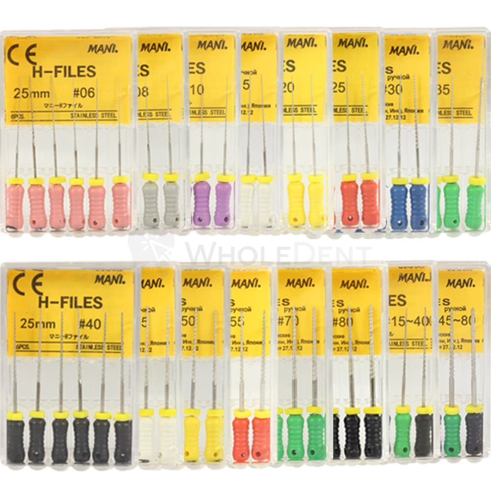 Mani H Files, Root Canal Hand Files 25mm – WholeDent