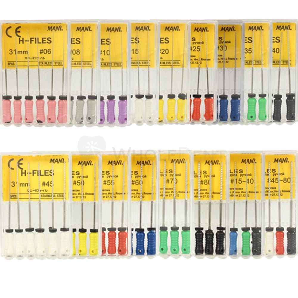 Mani H Files, Root Canal Hand Files 31mm – WholeDent