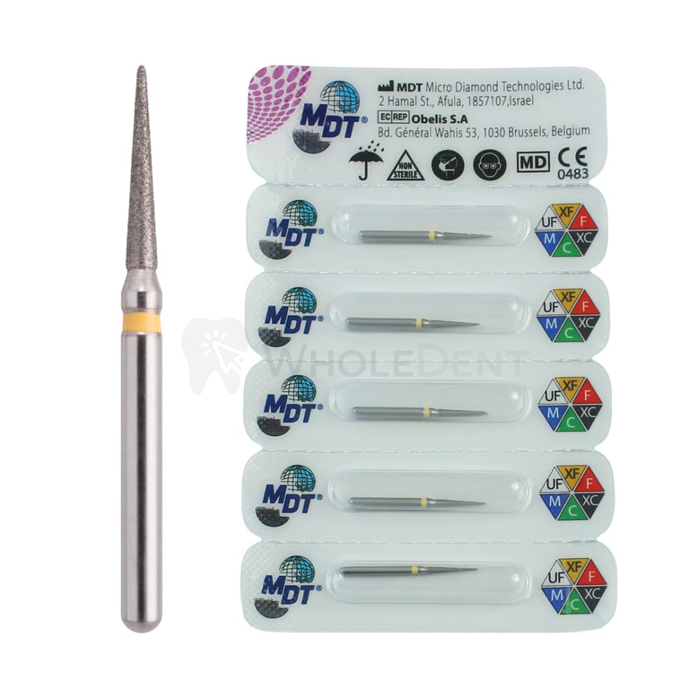 MDT Short Pointed Cone 165 FG Diamond Burs - WholeDent