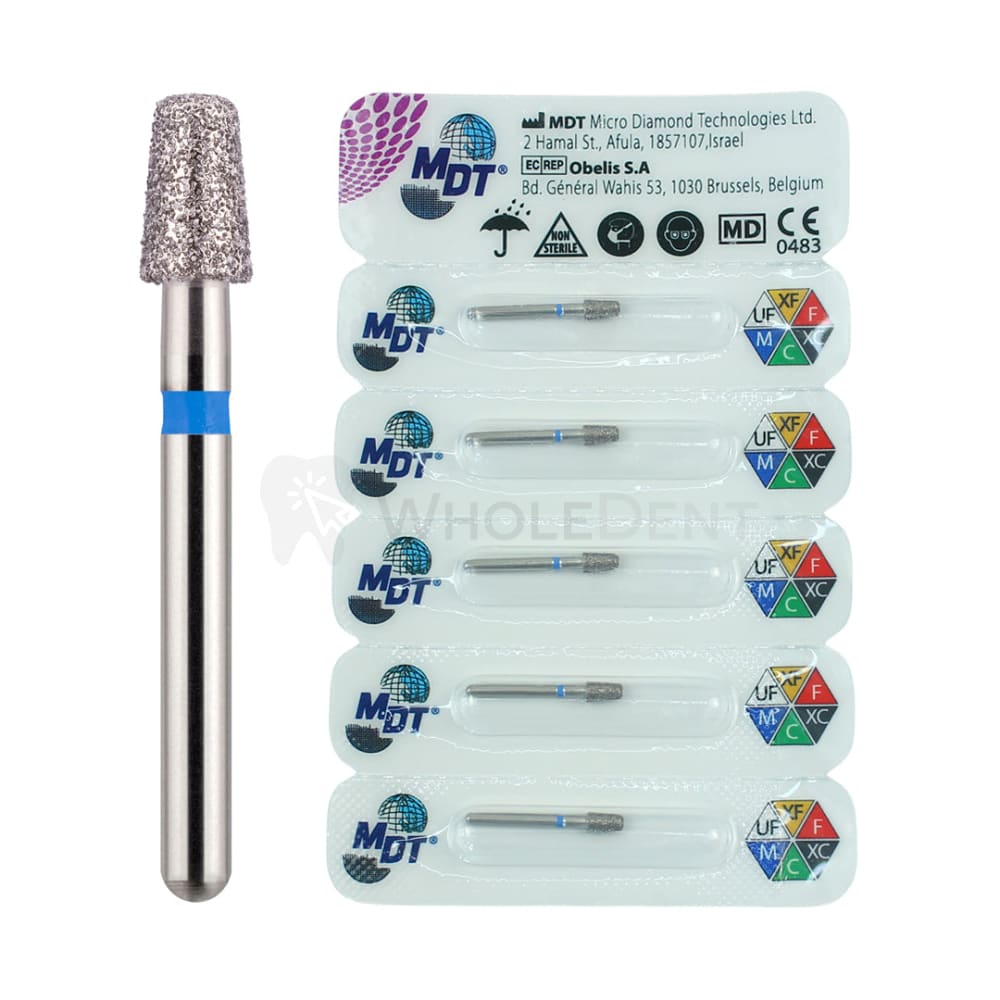 MDT Short Round Edge Taper 544 FG Diamond Burs – WholeDent